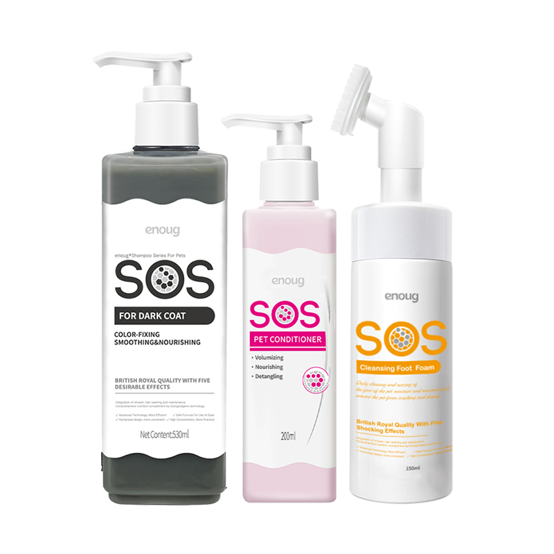 Set SOS Dark Coat 1 + I Wash - Enoug Pet Care - Products for pets